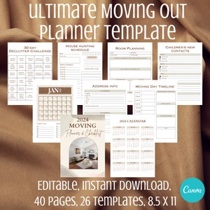2024 Ultimate Moving Out Planner, Moving Checklist, Relocation Planner ...