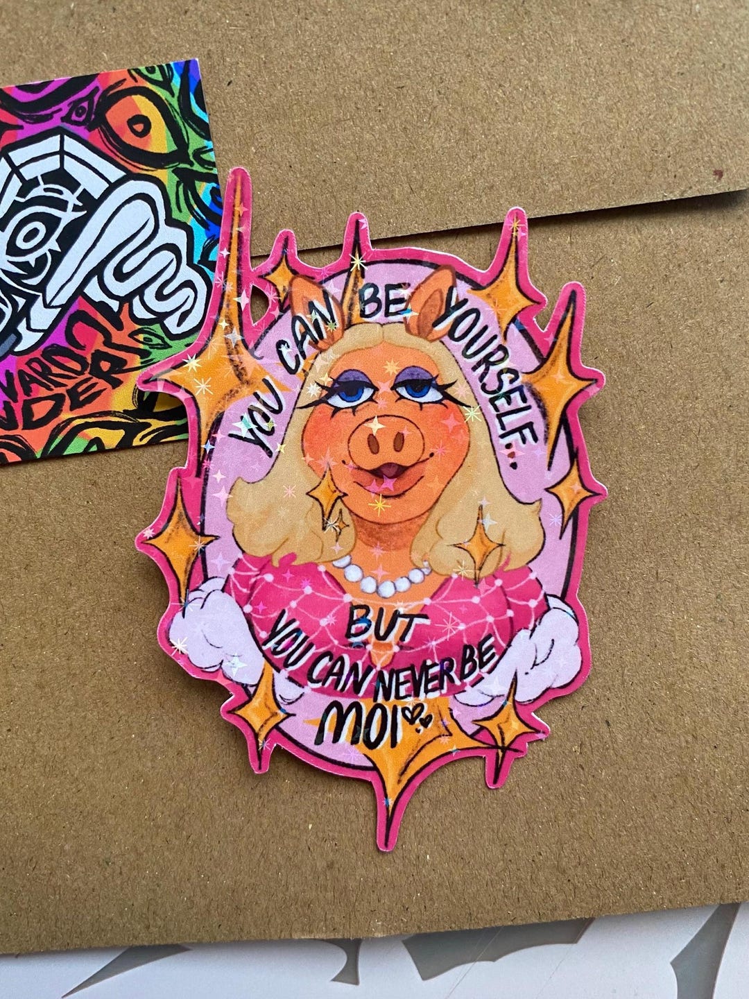 Holographic Missy Piggy Be Yourself Sticker - Etsy