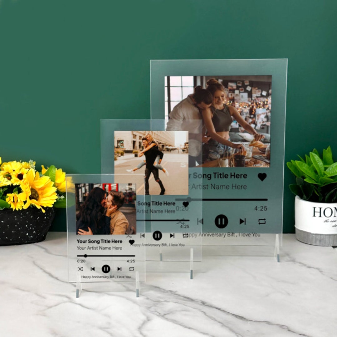 Personalised Song Plaque With Stand, Any Photo / Song, Any Playlist ...