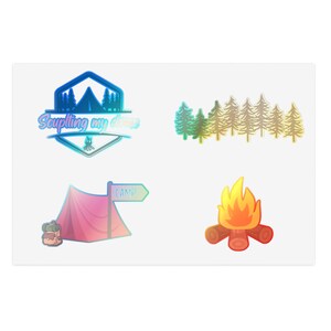 Kids Cranial Helmet Camping Themed Stickers - Etsy