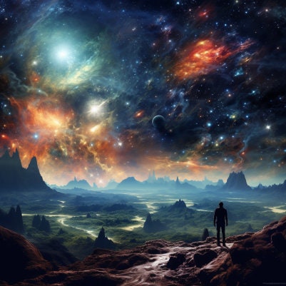 Surreal Outer Space Sticker Set - Etsy