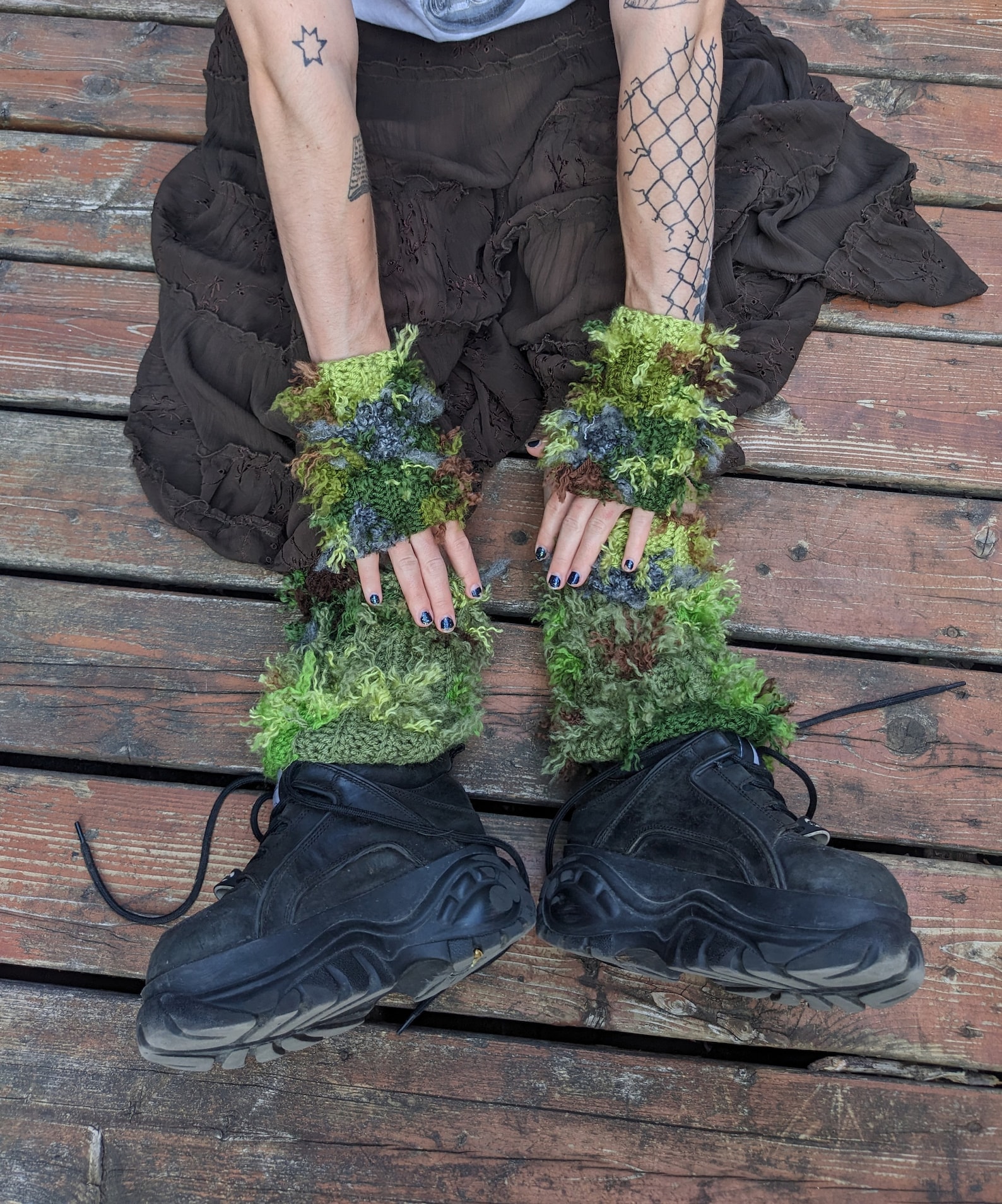 Moss Leg Warmers Pattern - Crochet Lichen Forest Accessory - Goblincore ...
