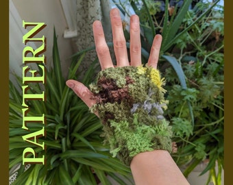 Moss Leg Warmers Pattern Crochet Lichen Forest Accessory Goblincore Fairycore Fantastical ...