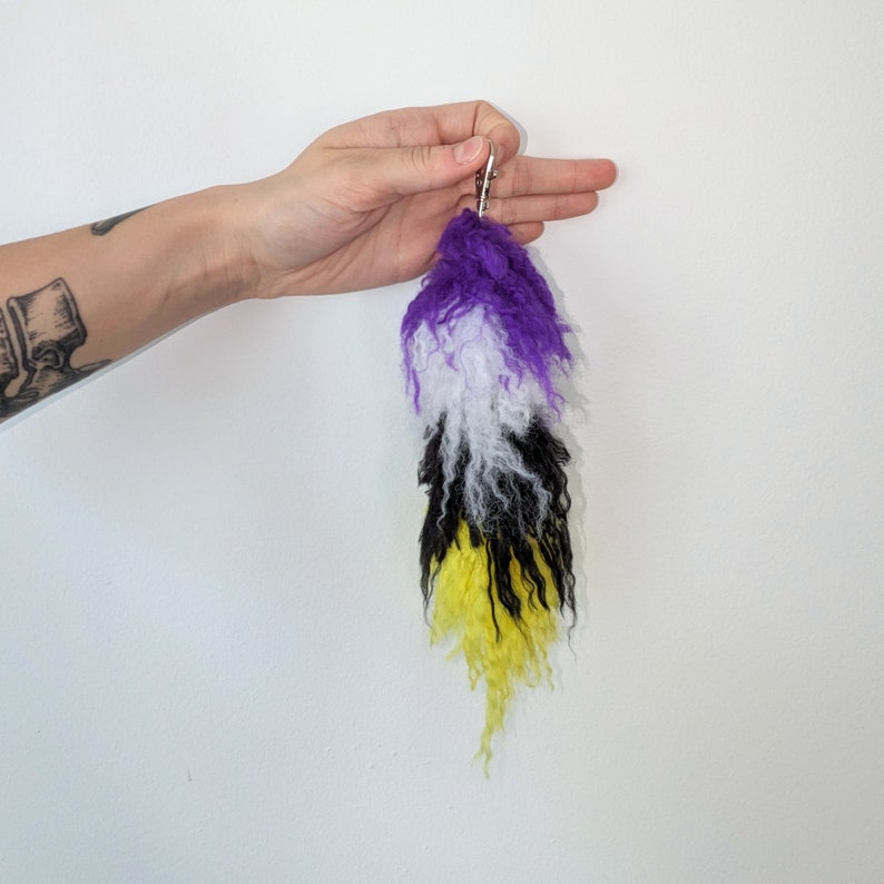 LGBTQIA Tail Keychain Trans, Non Binary, Bisexual Pride Flag Furtail ...