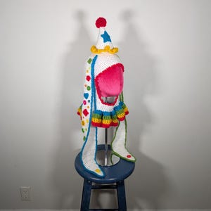 Clown Bunny Balaclava - Crochet Jester Rabbit Ski Mask With Long ...