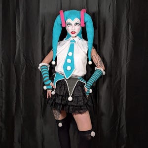Jester Miku Set - 4 Piece Hatsune Miku Crochet Cosplay - Blue Clown ...