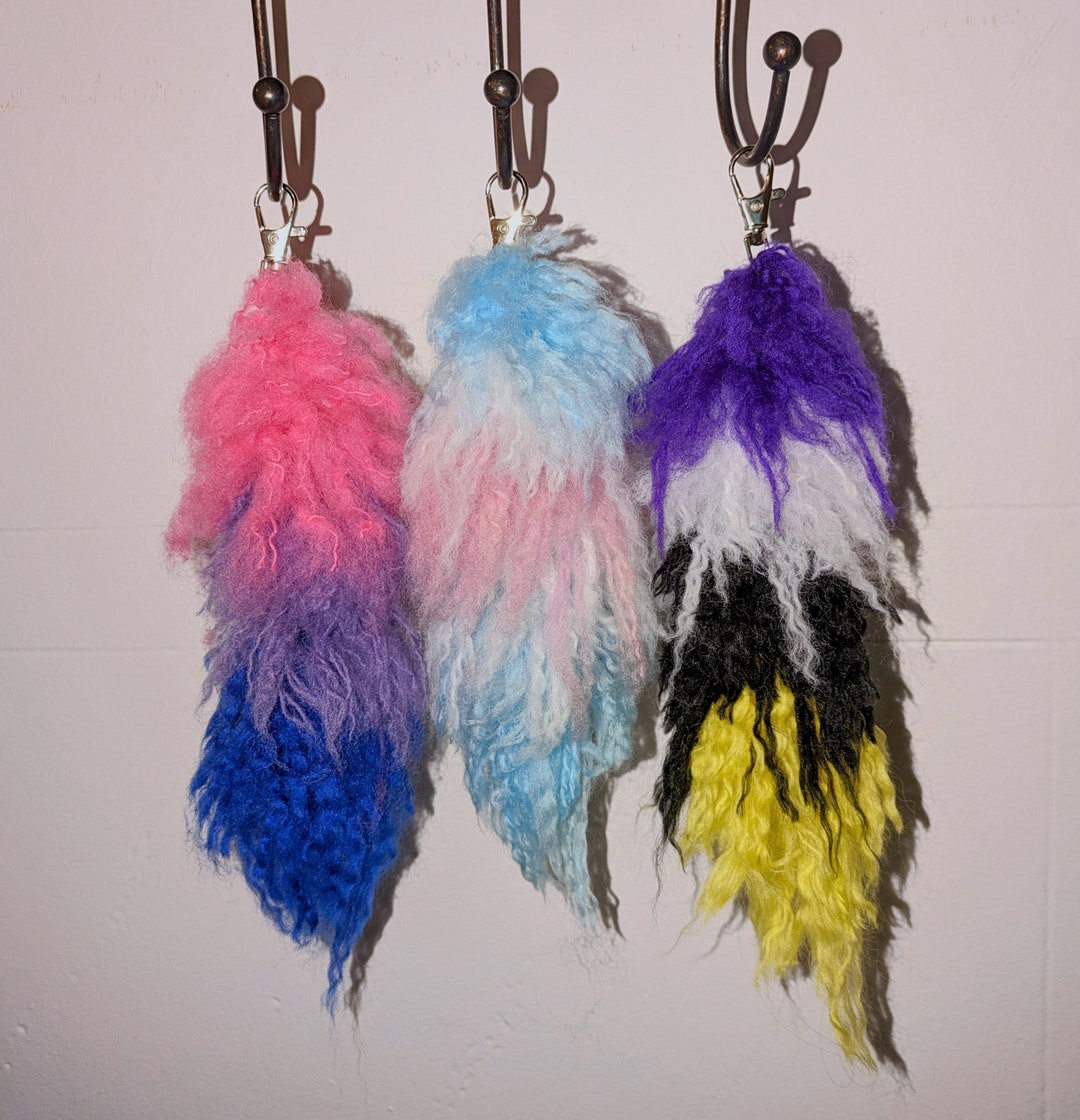 LGBTQIA Tail Keychain Trans, Non Binary, Bisexual Pride Flag Furtail ...