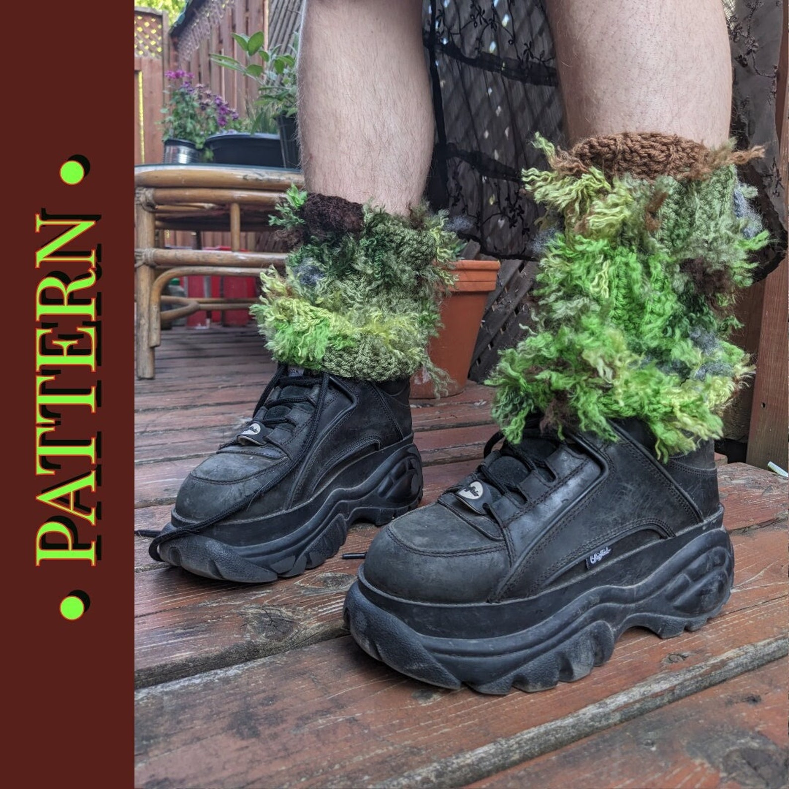 Moss Leg Warmers Pattern - Crochet Lichen Forest Accessory - Goblincore ...