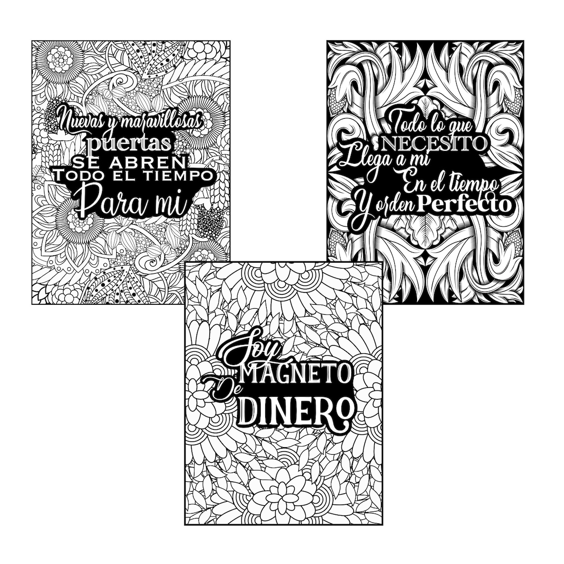 Positive Affirmations Coloring Pages Spanish Affirmations - Etsy