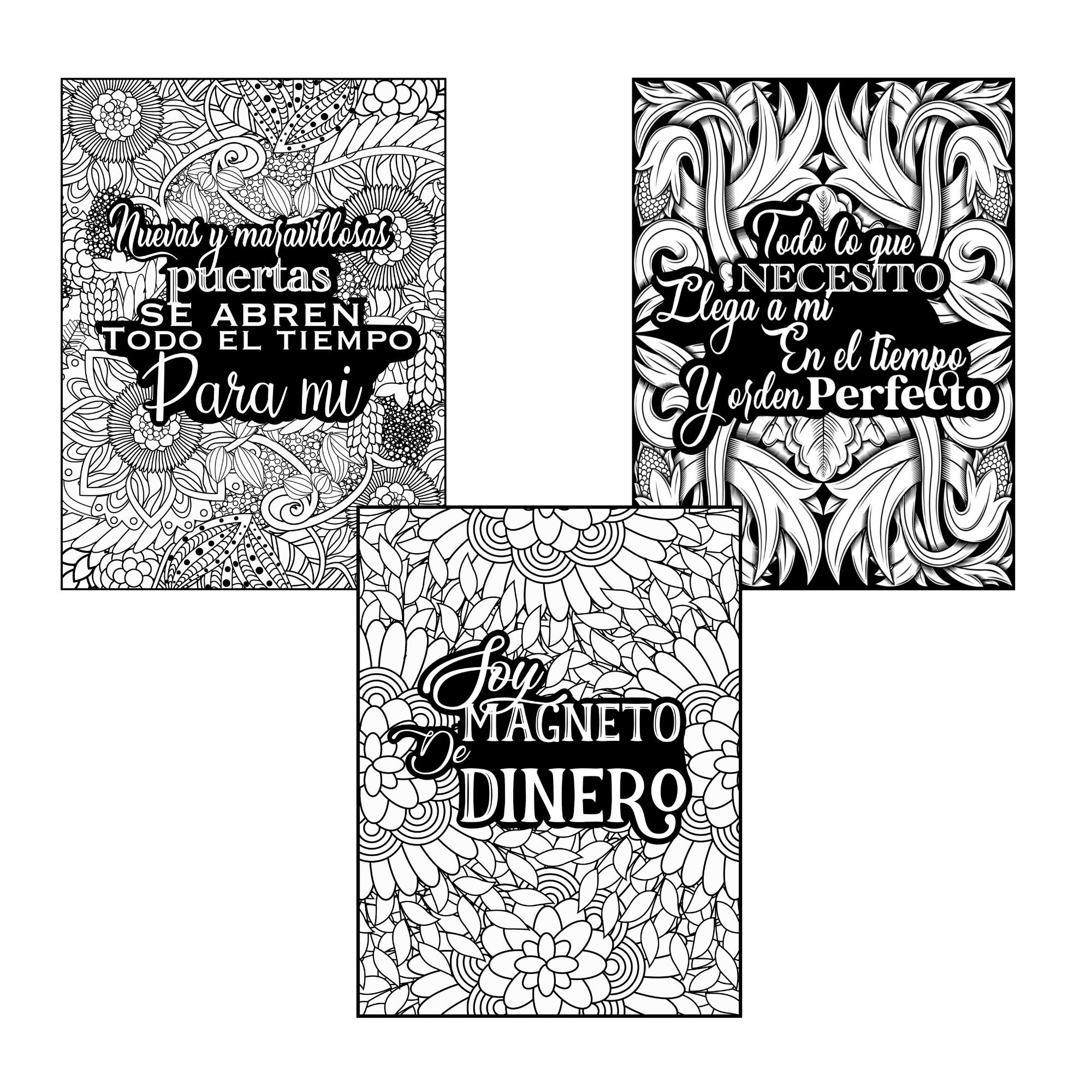Positive Affirmations Coloring Pages Spanish Affirmations - Etsy