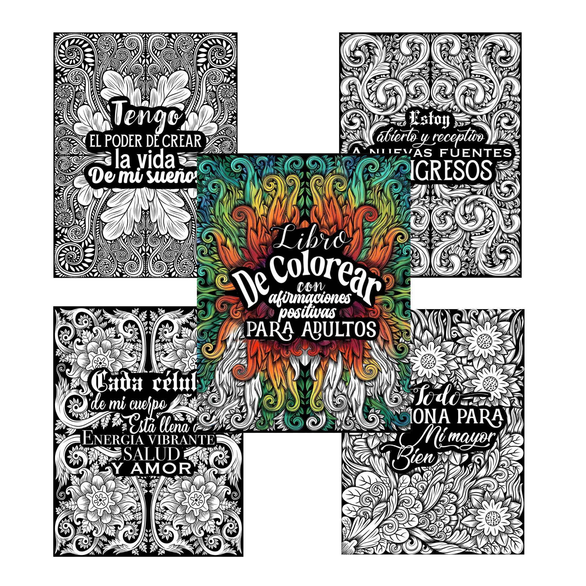 Positive Affirmations Coloring Pages Spanish Affirmations - Etsy
