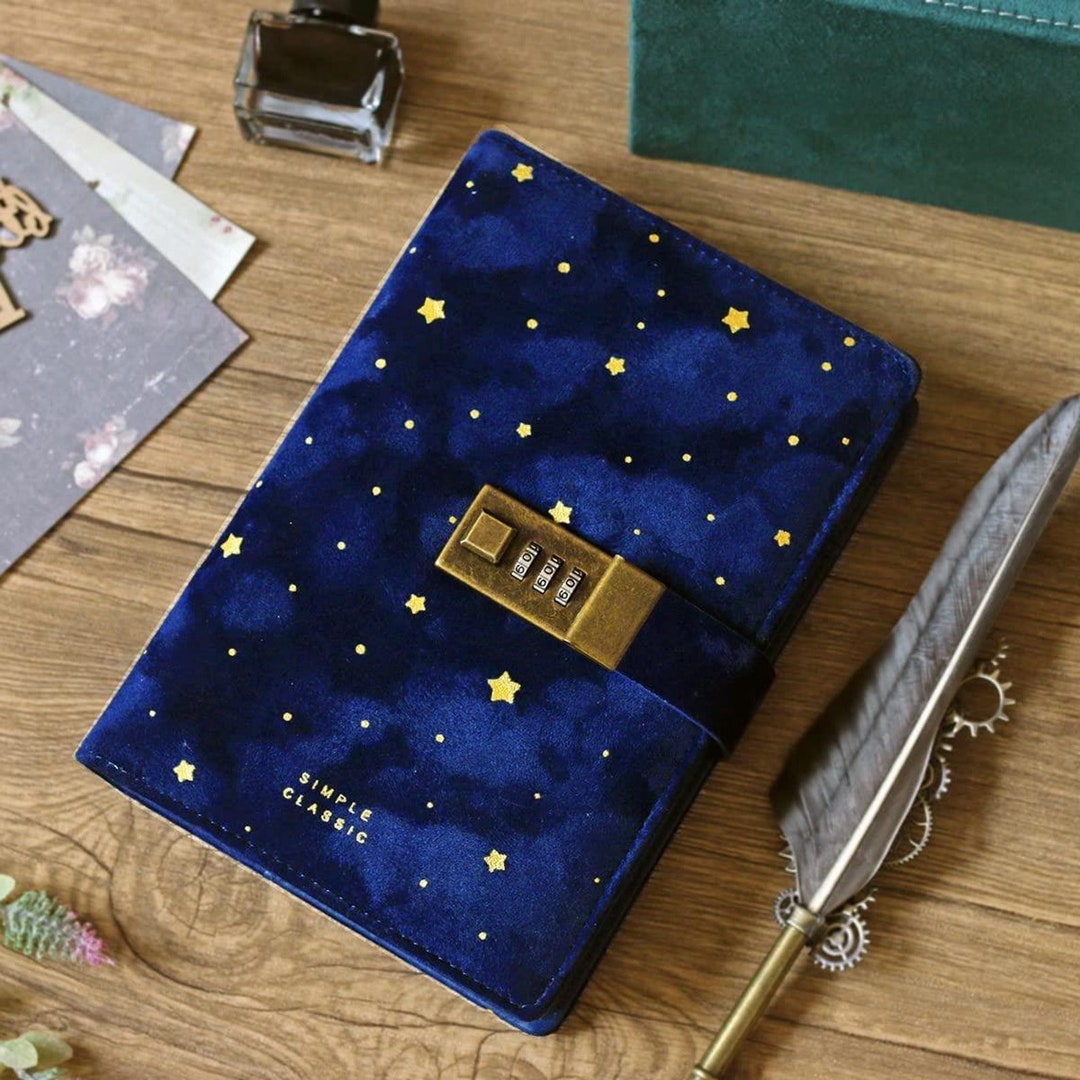 Lock Journal Secret Refillable Diary,corduroy-covered Locking Journal ...