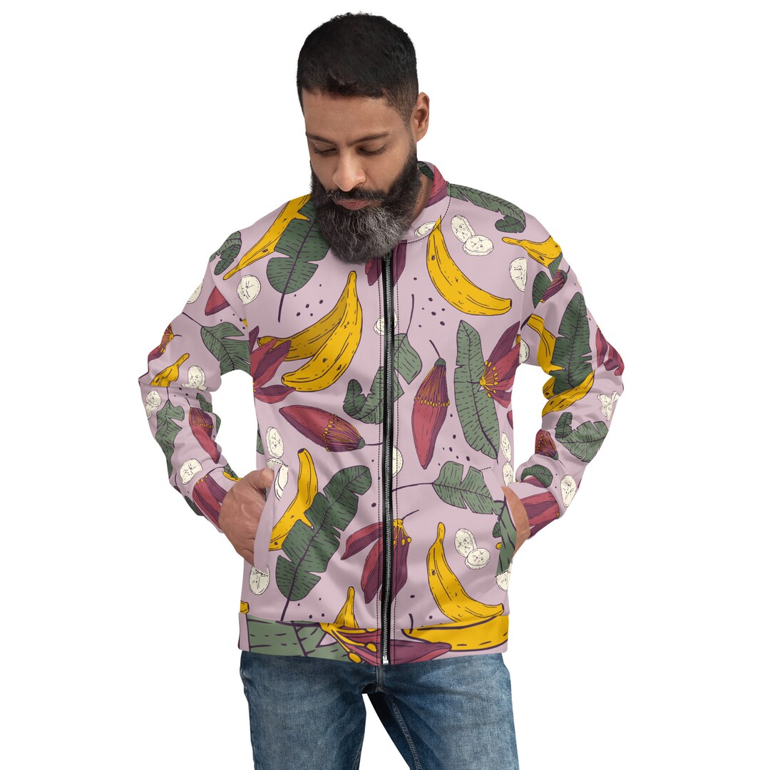 Unisex Bomber Jacket Banana Pattern - Etsy
