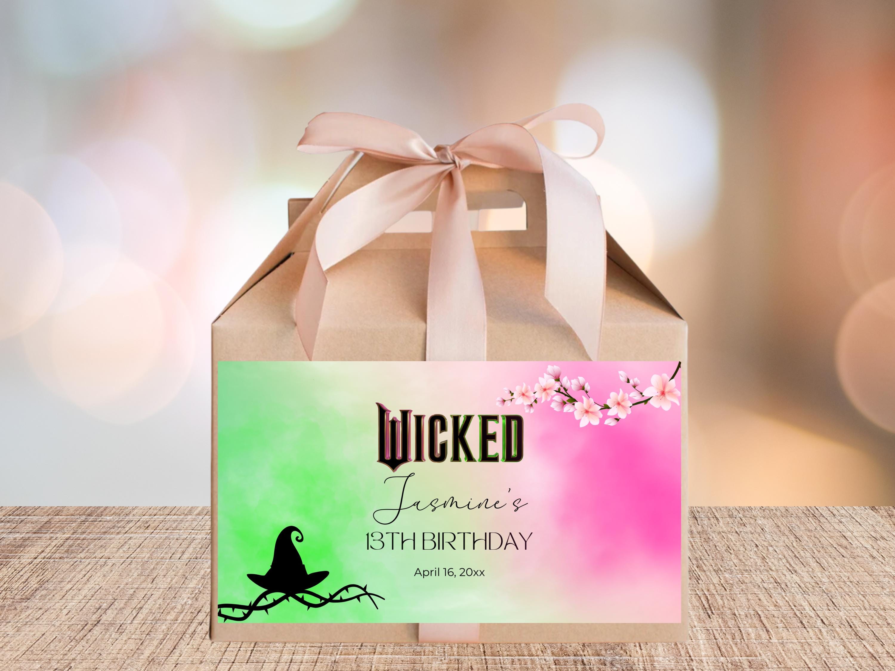 Wicked Birthday Gable Box Label, Wicked Birthday Party Favor, Wicked ...