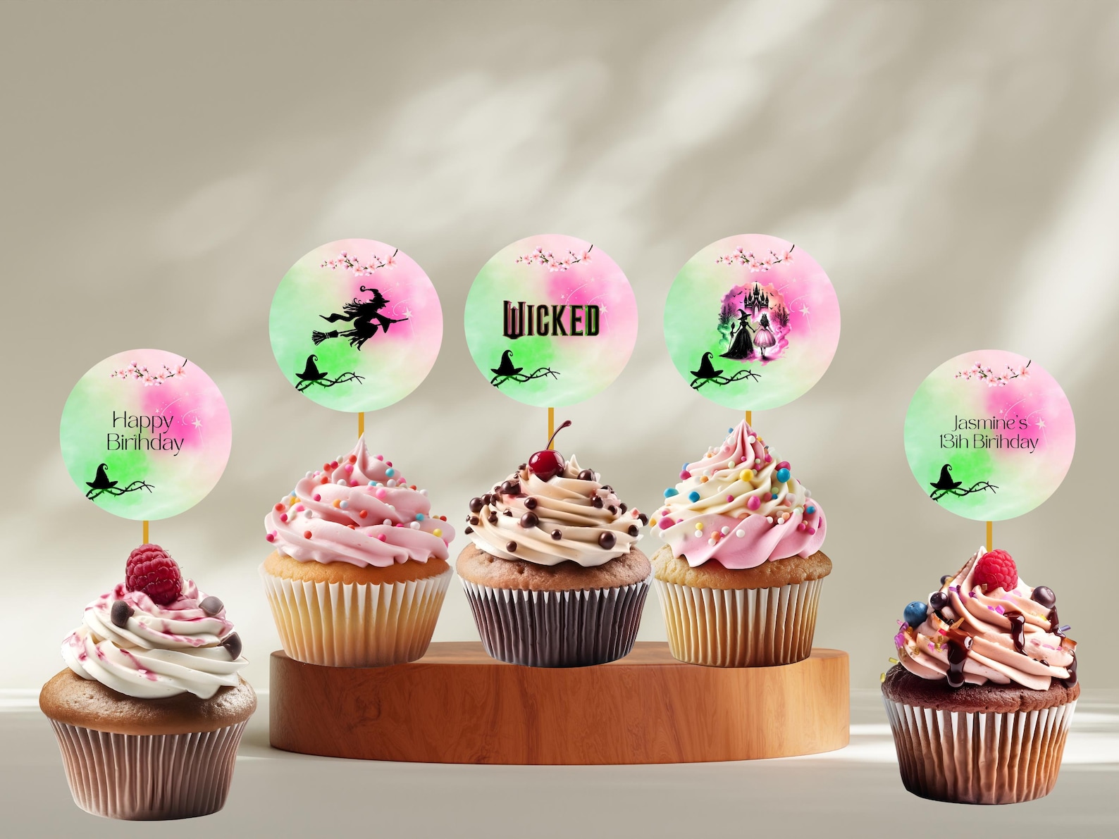 Wicked Birthday Cupcake Toppers Label, Wicked Birthday Party Decor ...