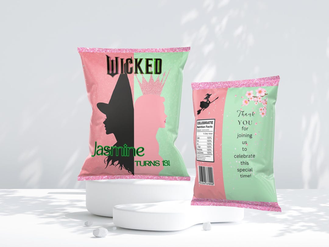 Wicked Birthday Chip Bag Template | Wicked Theme Birthday Chip Bag ...
