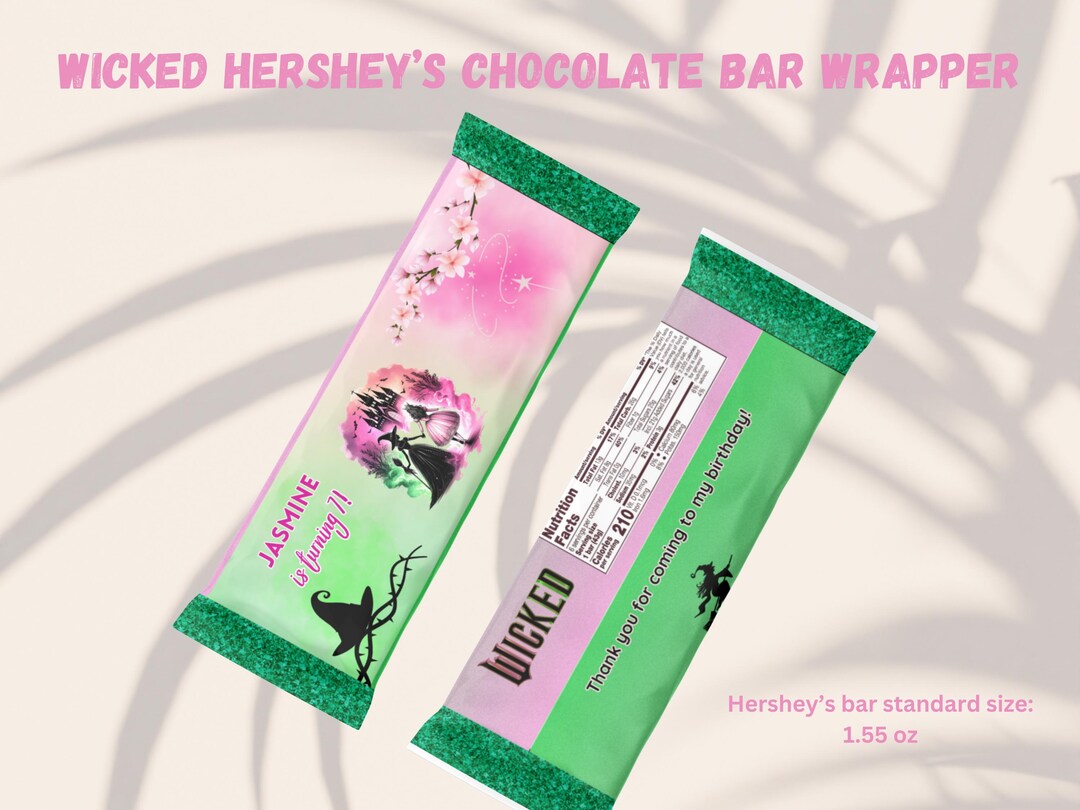 Wicked Birthday Hershey's Chocolate Bar Wrapper | Wicked Birthday Candy ...