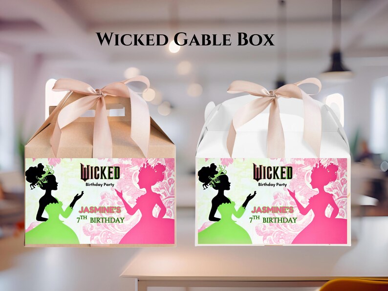 Wicked Birthday Gable Box Label | Wicked Birthday Party Favor | Wicked ...