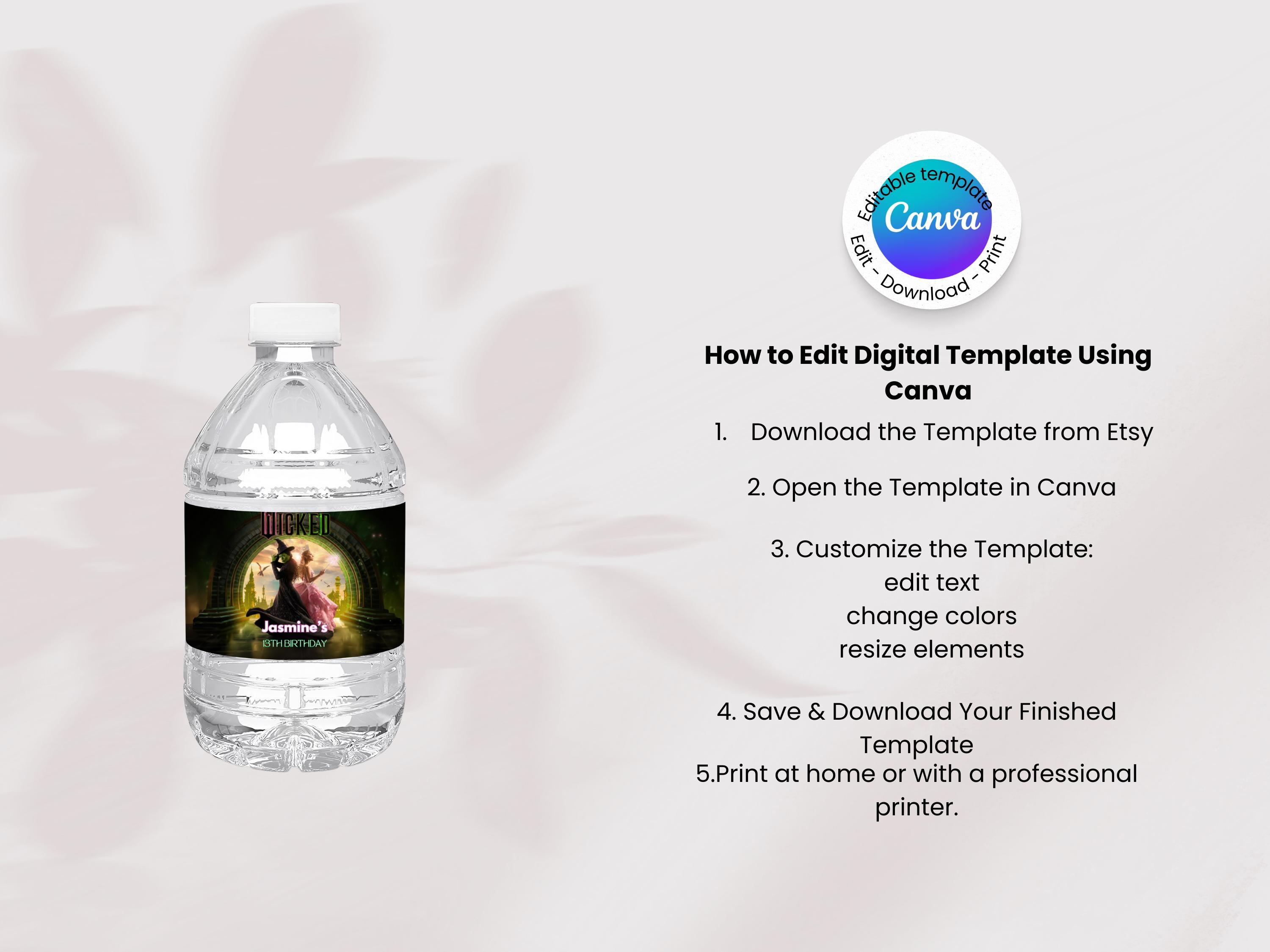 Wicked Birthday Mini Water Bottle Label | Wicked Water Bottle Template ...