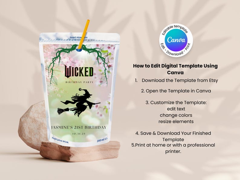 Wicked Birthday Caprisun Label | Wicked Template | Wicked Caprisun ...
