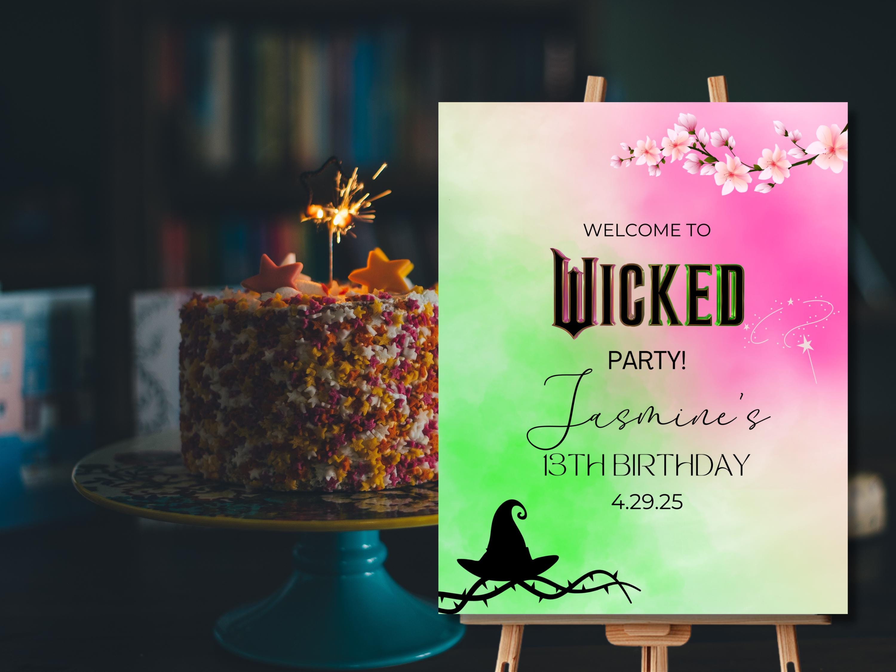 Wicked Birthday Welcome Sign, Wicked Theme Birthday Welcome Sign ...