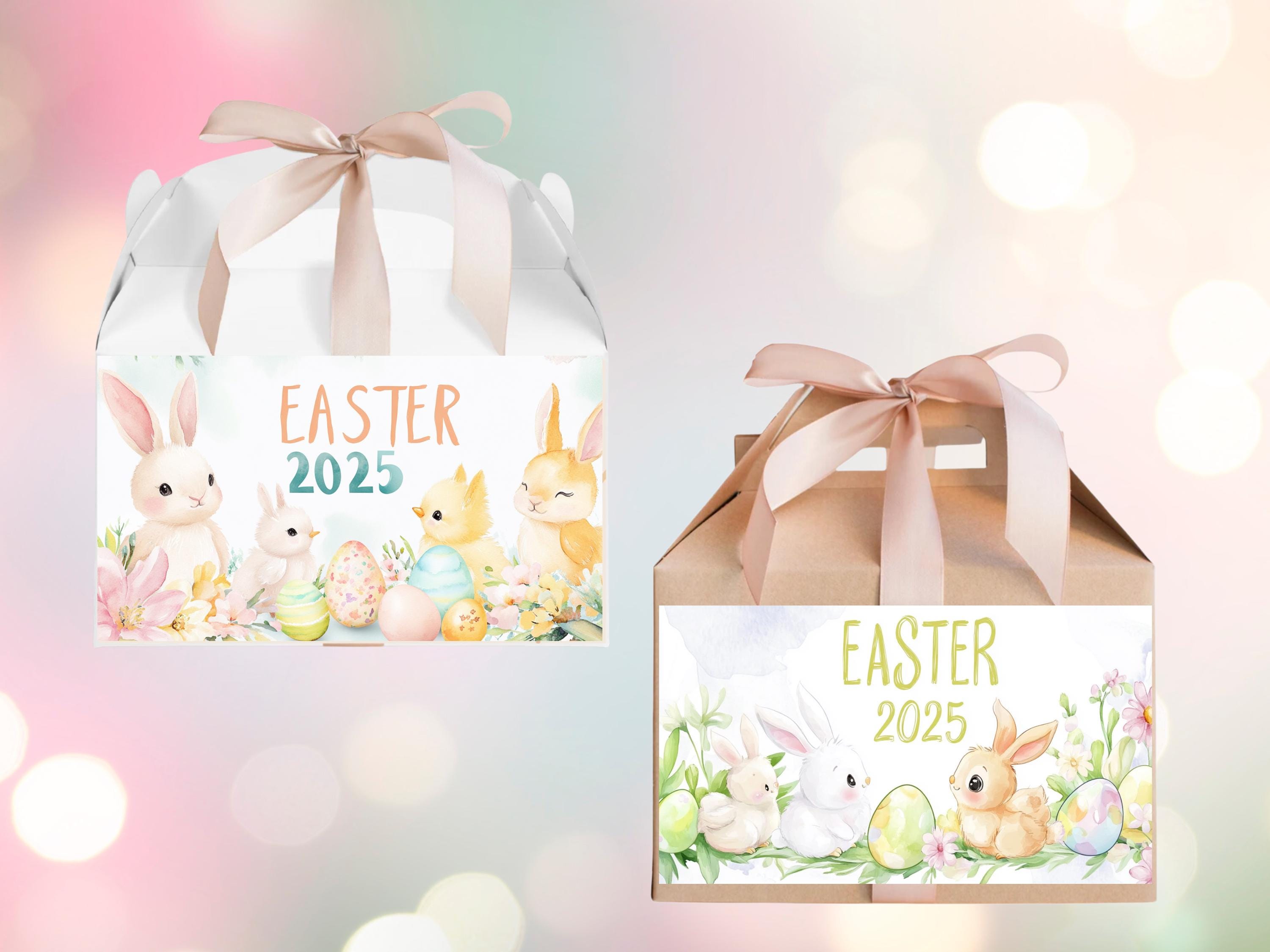 Easter 2025 Gable Box Label | Easter 2025 Party Favor | Easter 2025 PDF ...