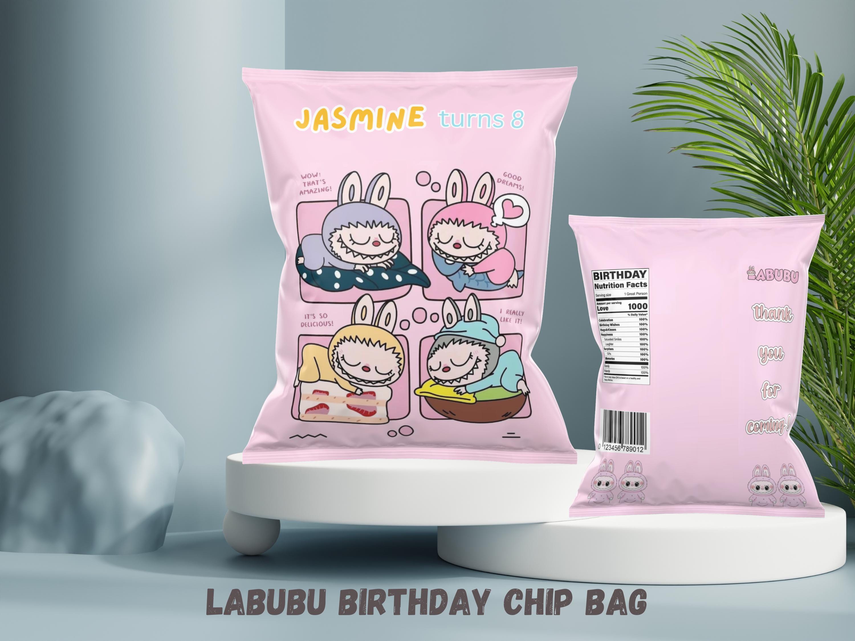 Labubu Chip Bag Template Digital Download | Chip Bag | Labubu Birthday ...
