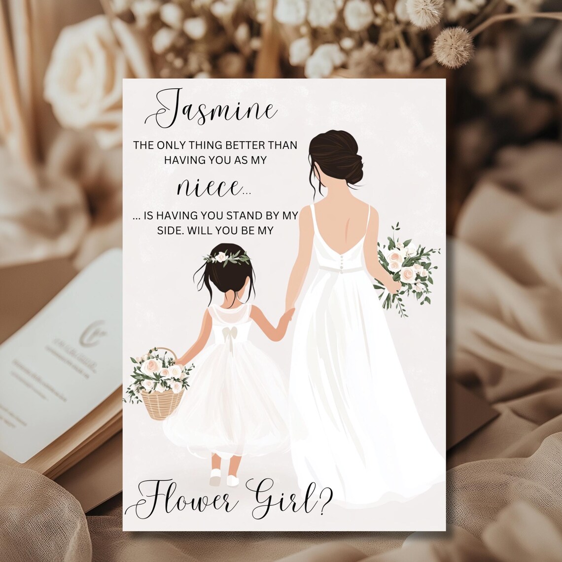 Will You Be My Flower Girl | Flower Girl Proposal Card Template| Flower ...