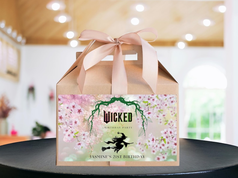 Wicked Birthday Gable Box Label, Wicked Birthday Party Favor, Wicked ...