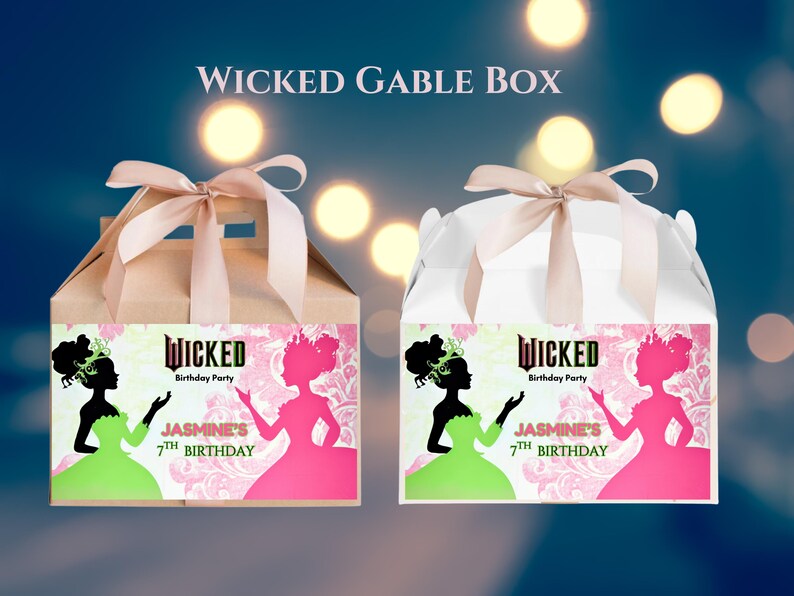 Wicked Birthday Gable Box Label | Wicked Birthday Party Favor | Wicked ...