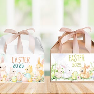 Easter 2025 Gable Box Label | Easter 2025 Party Favor | Easter 2025 PDF Template Gable Box ...