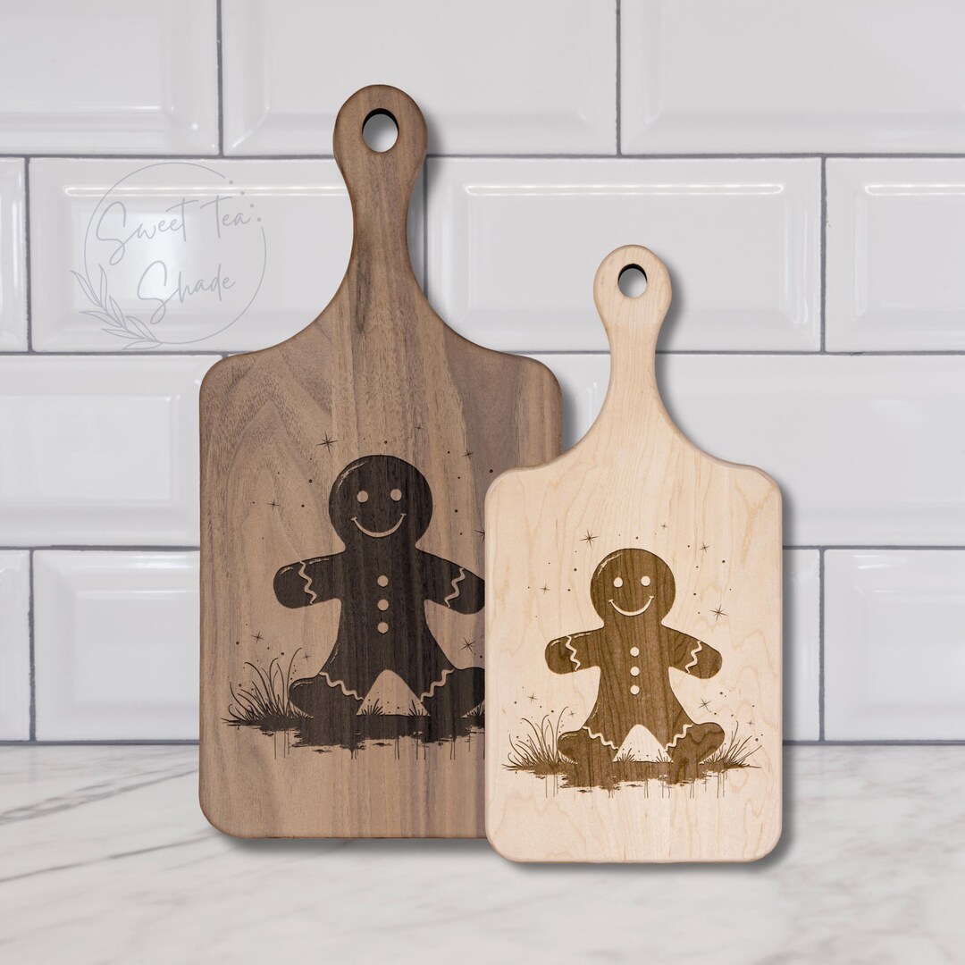 Gingerbread Man Paddle Cutting Board, Christmas Charcuterie Board ...
