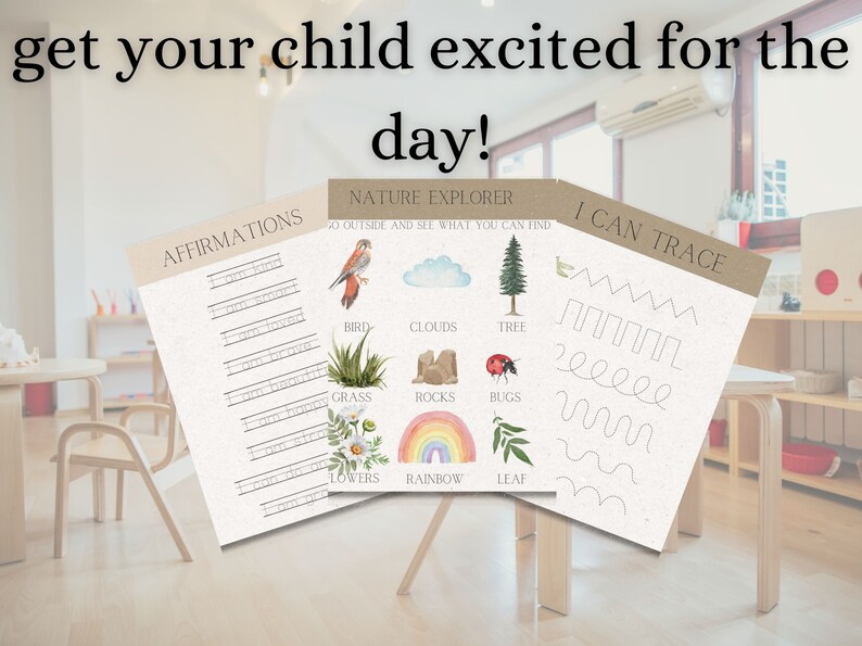 Preschool Morning Menu Printable, Homeschool Morning Menu Worksheets ...