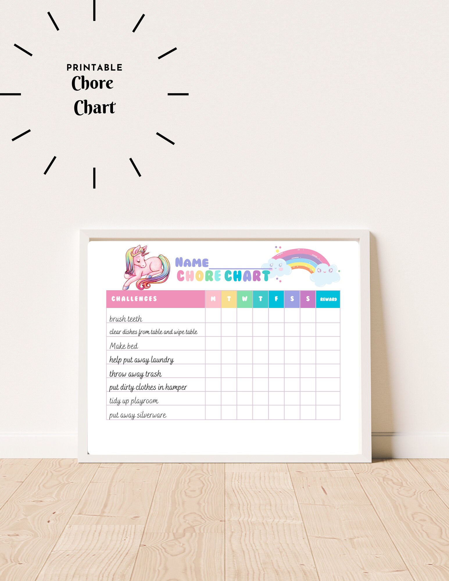 Preschool Chore Chart Printable, Responsibility Chart, Kids Weekly ...