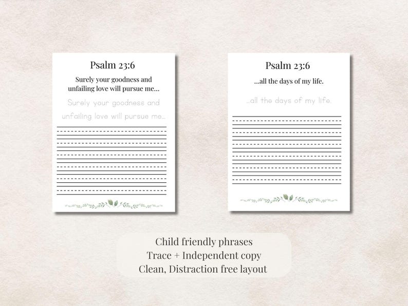 Psalm 23 Copywork Printable | Christian Handwriting Practice for Kids ...