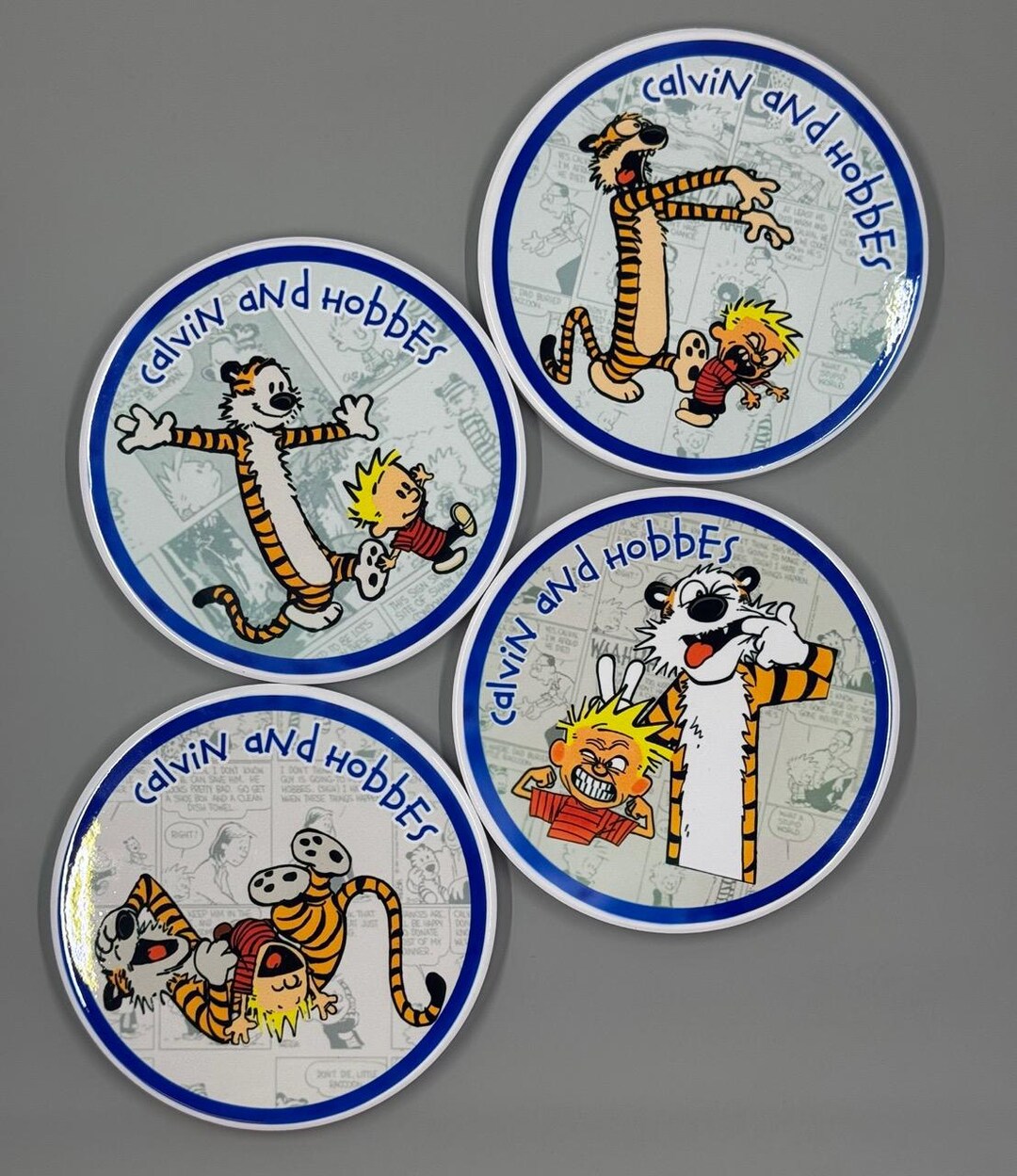 Calvin and Hobbes Coaster Set - Etsy