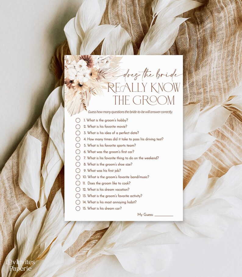 Does the Bride Really Know the Groom Game, How Well Does She Know the ...