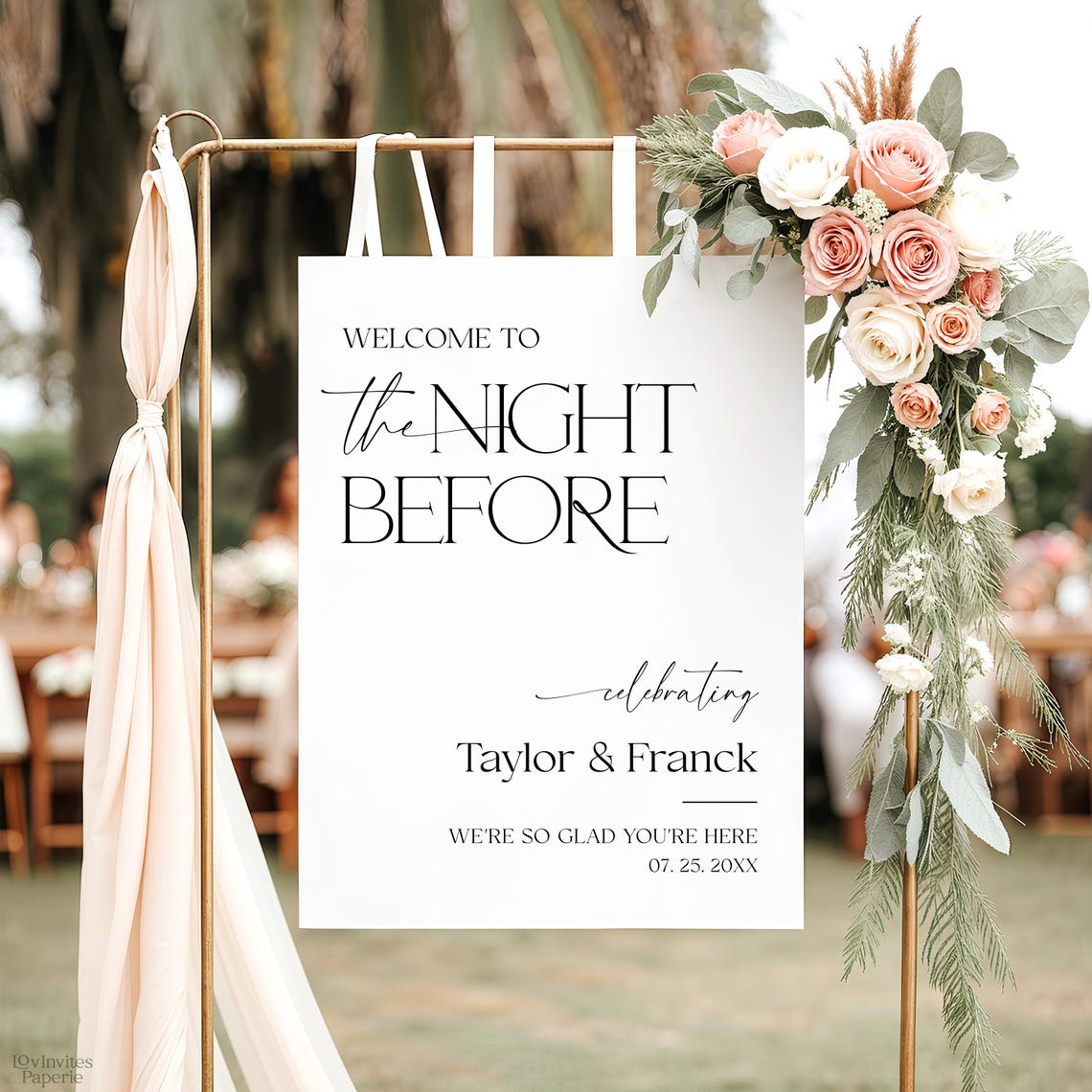 The Night Before Welcome Sign, Rehearsal Dinner Welcome Sign Template ...