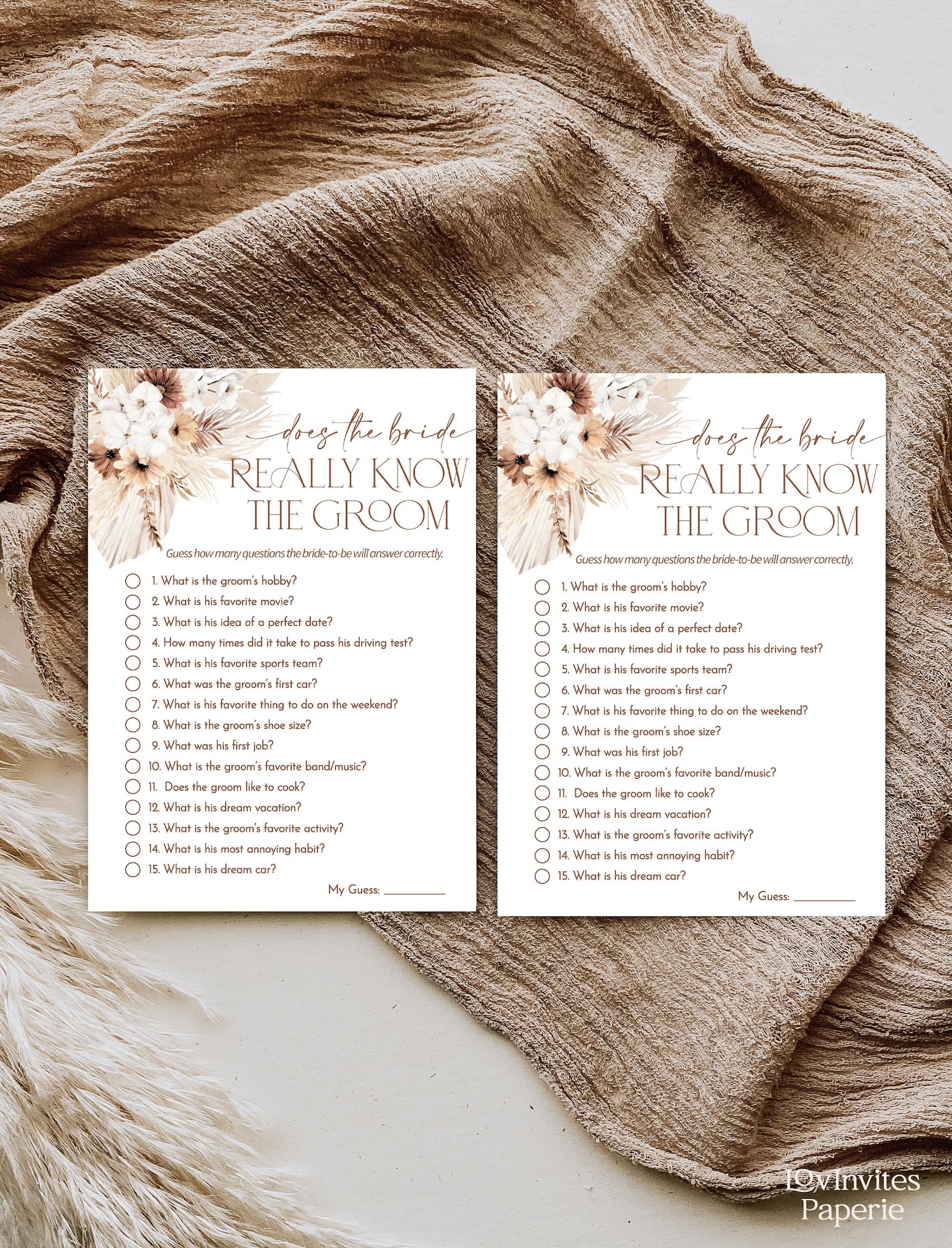 Does the Bride Really Know the Groom Game, How Well Does She Know the ...