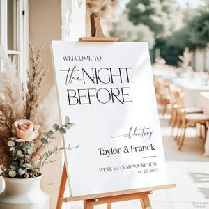 The Night Before Welcome Sign, Rehearsal Dinner Welcome Sign Template ...