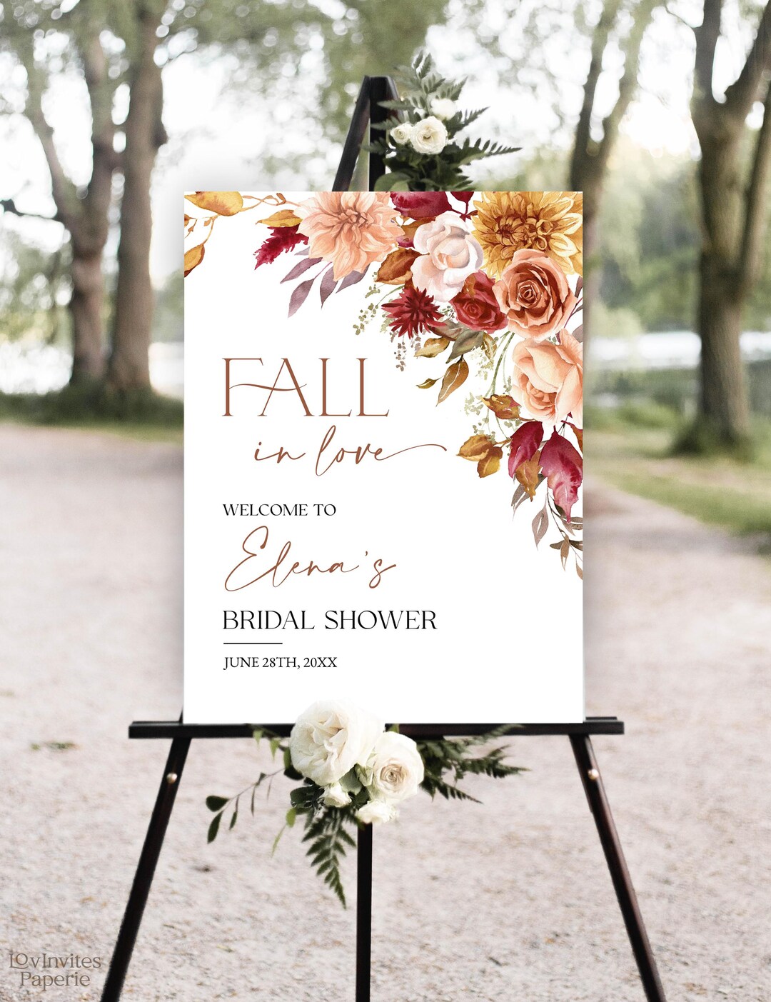 Fall Bridal Shower Welcome Sign, Autumn Terracotta Wedding Welcome Sign ...