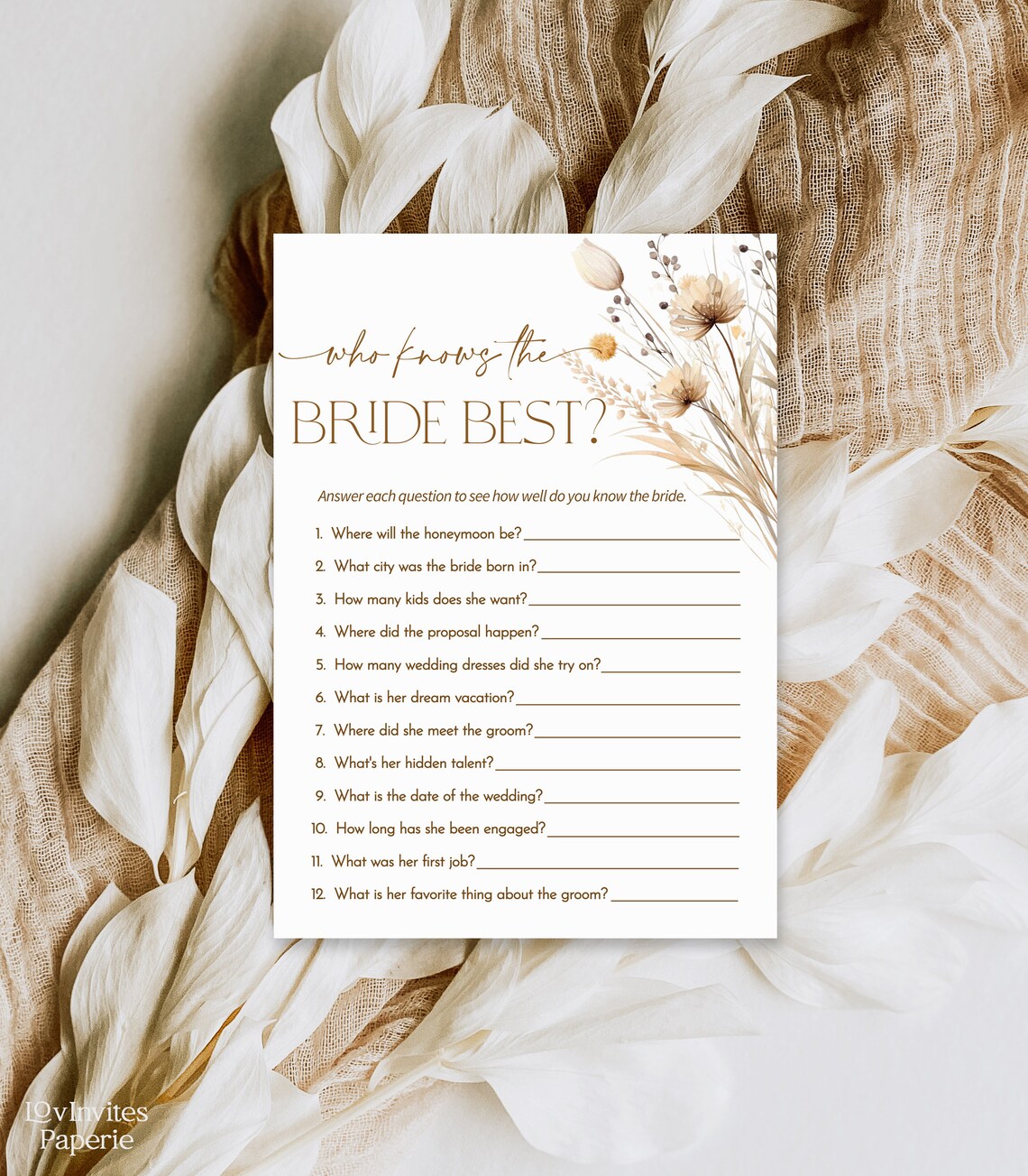 Who Knows the Bride Best Game, How Well Do You Know the Bride ...