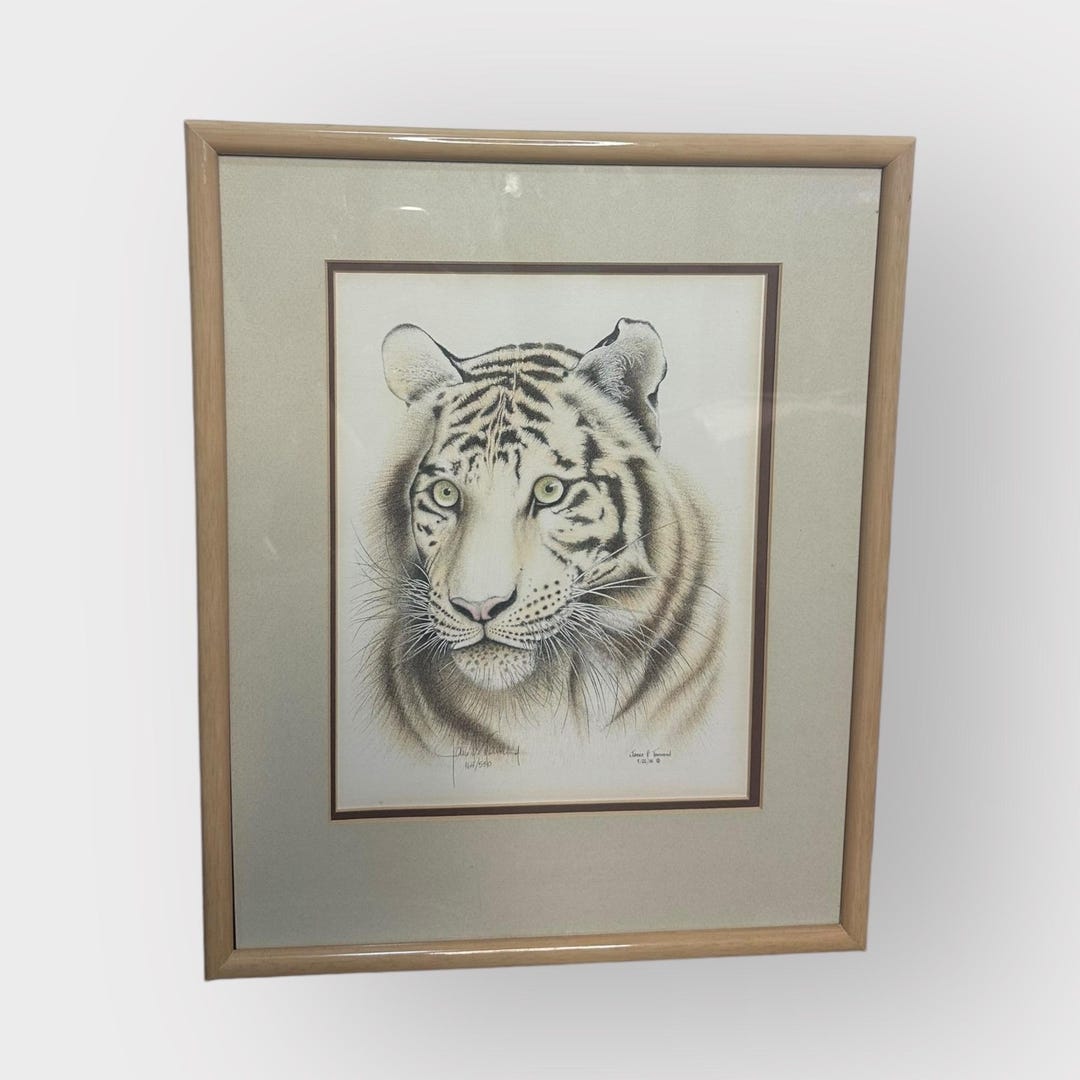 Vintage 1985 Siberian Tiger Signed Print by James P. Townsend - Etsy
