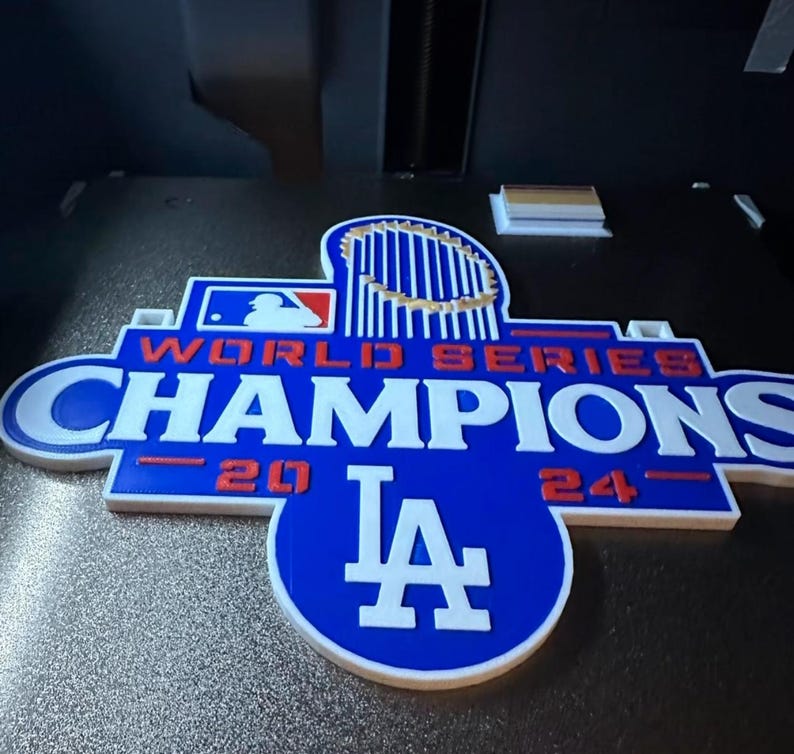 3D Printed Los Angeles Dodgers 2024 World Series Champions Necklace ...
