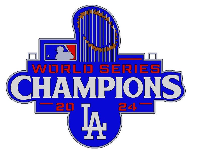 3D Printed Los Angeles Dodgers 2024 World Series Champions Necklace ...