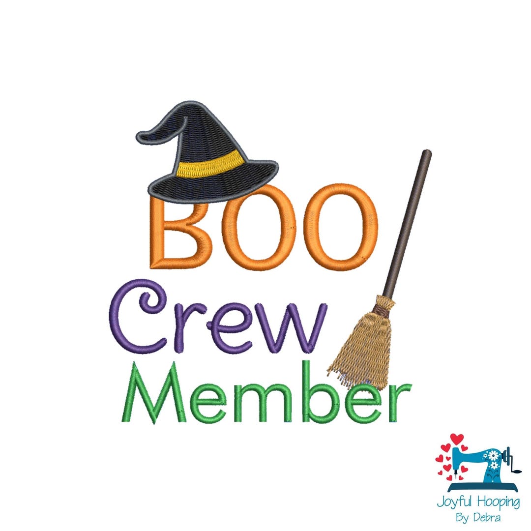 Boo Crew Member - Word Art Machine Embroidery Design (digital Download ...