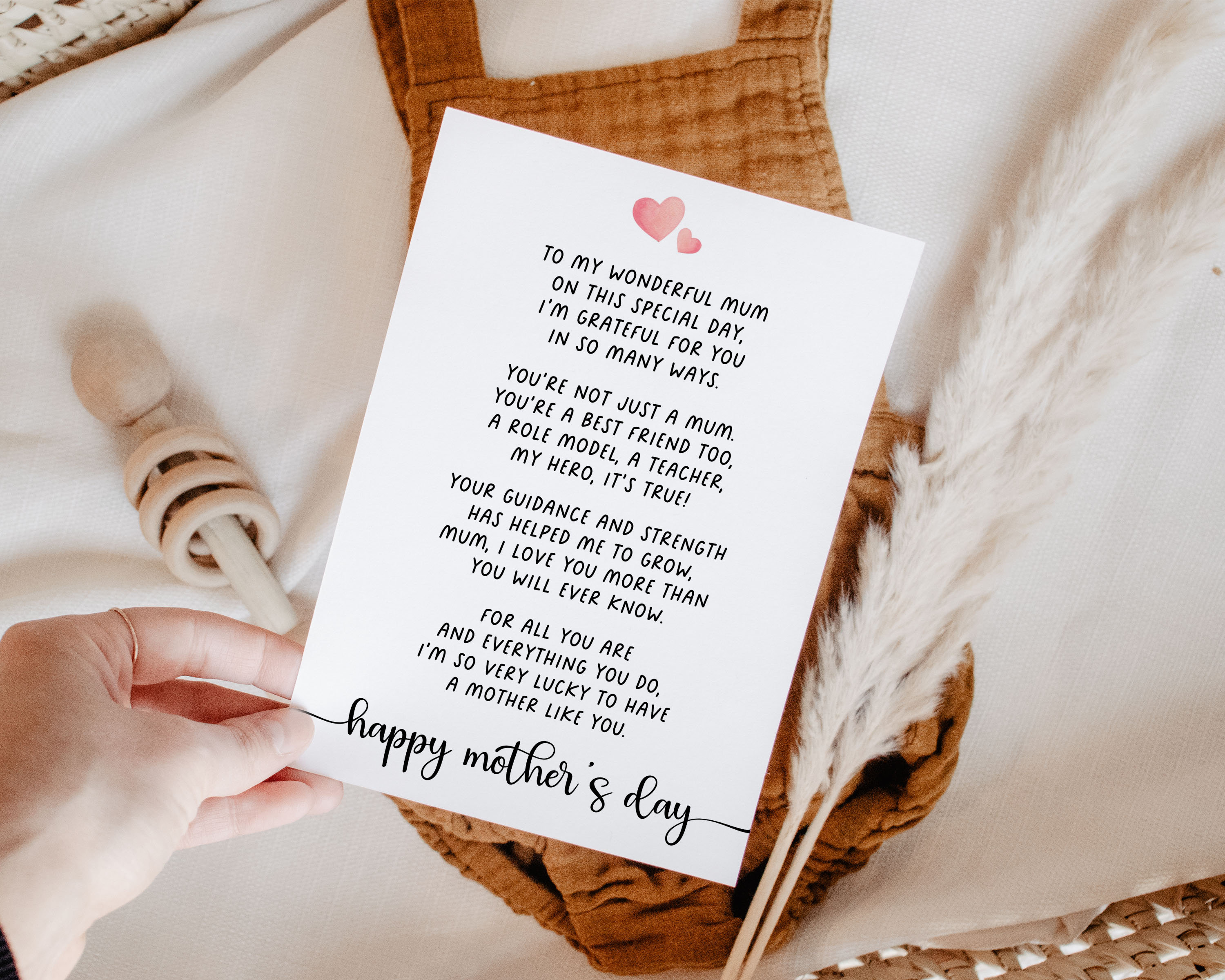 PRINTABLE Poem Mothers Day Card From Daughter Mother's Day Poem Card ...