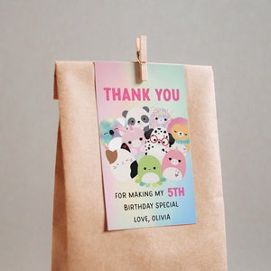 Editable Squishmallow Gift Tag Printable Squish Birthday Tg Girl ...