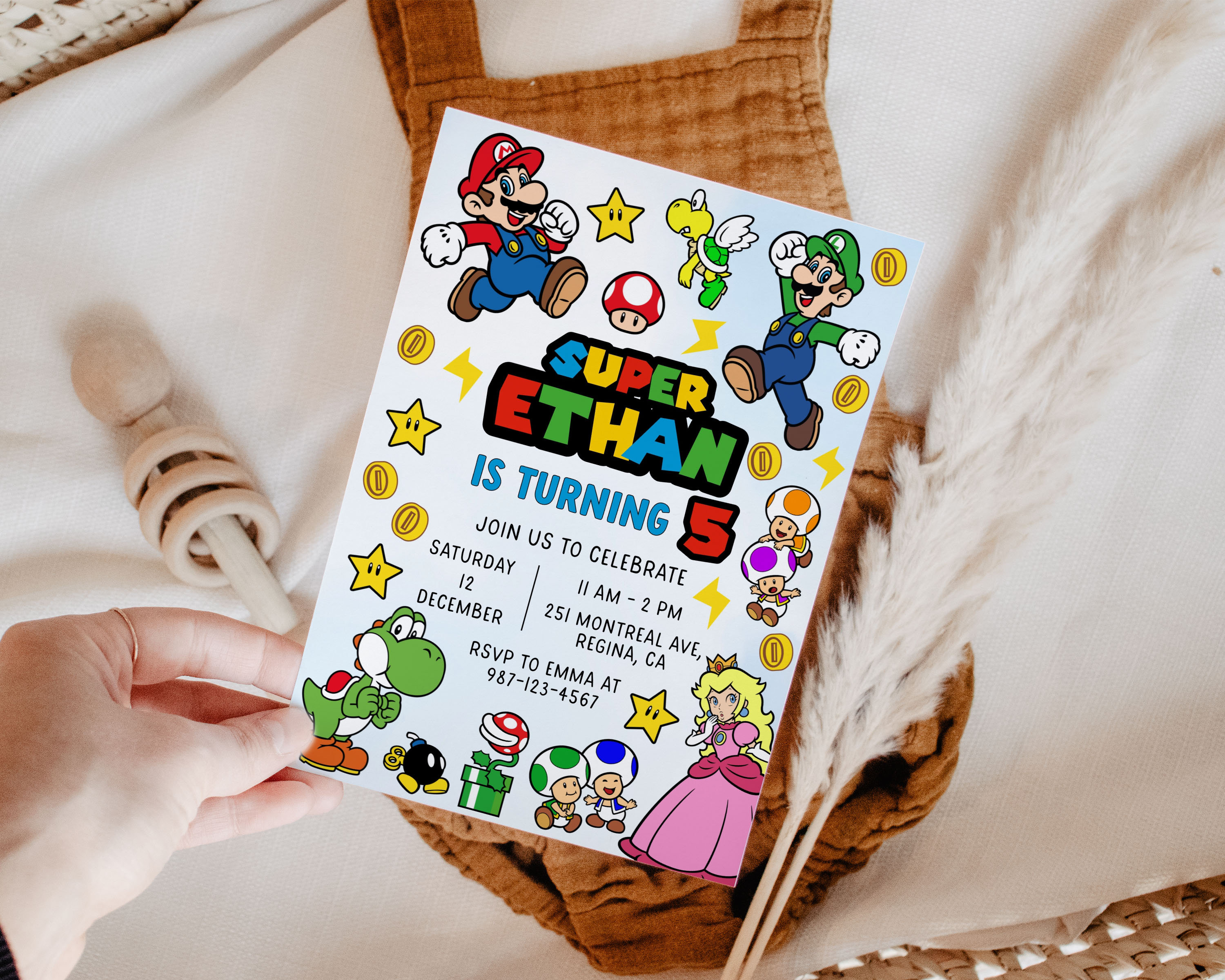 Editable Mario Bros Invitation Super Mario Birthday Invitation Super ...
