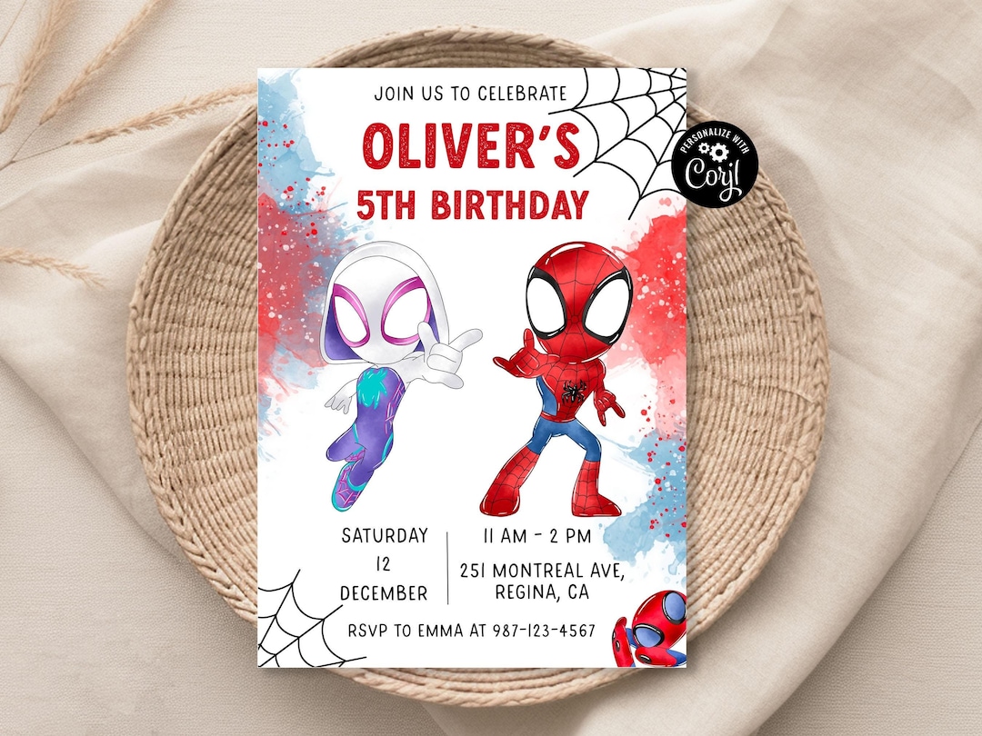 Editable Spidey Invitation Spidey and Friends Birthday Party Invite ...